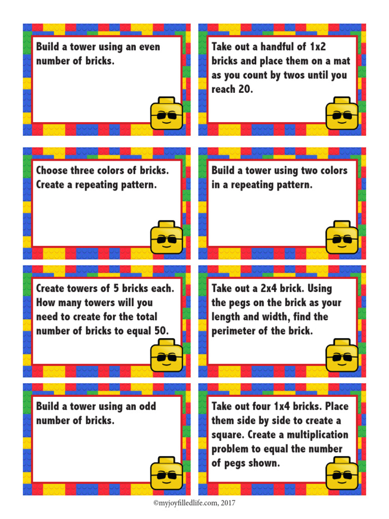 LEGO Math Challenge Cards | PDF