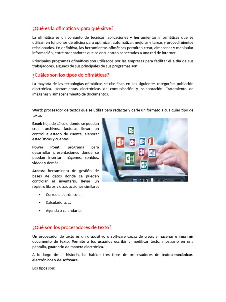 Qué Es La Ofimática y para Qué Sirve | PDF | Informática | Arte