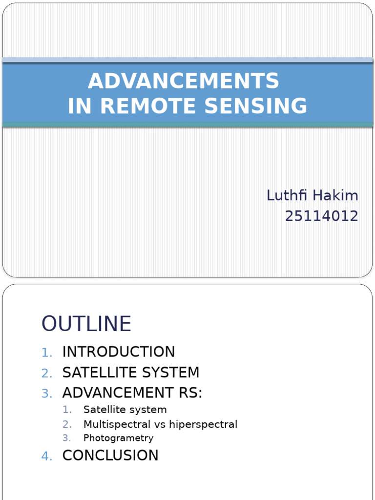 Advancements Remote Sensing | PDF