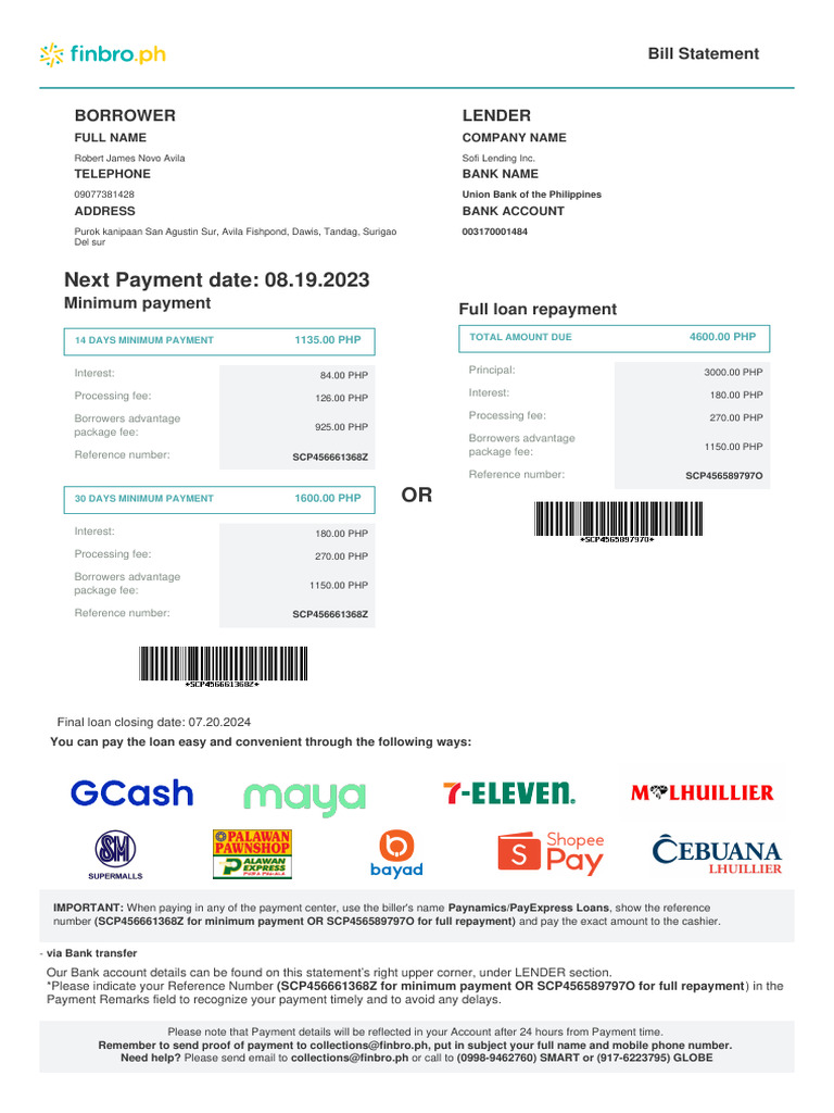 Bill statement | PDF