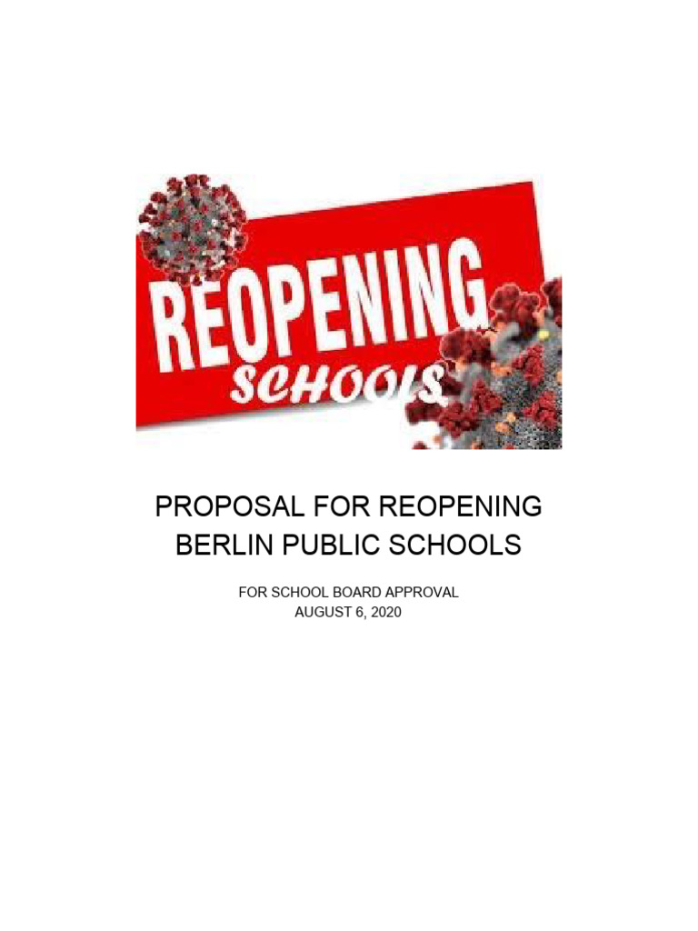 SAU 3 Proposed Plan For Reopening Schools | PDF