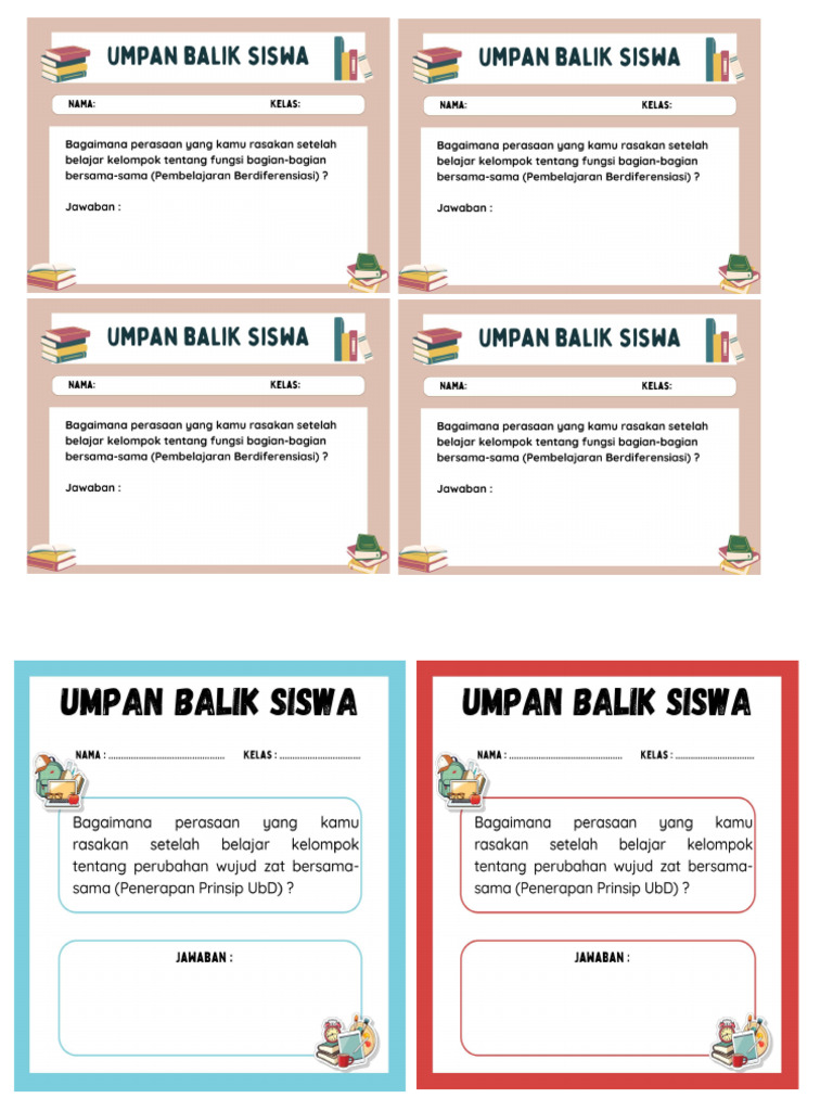 Umpan Balik Siswa | PDF