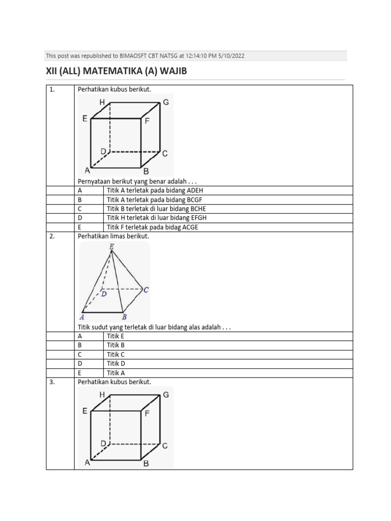 Matematika Wajib Kelas Xii | PDF