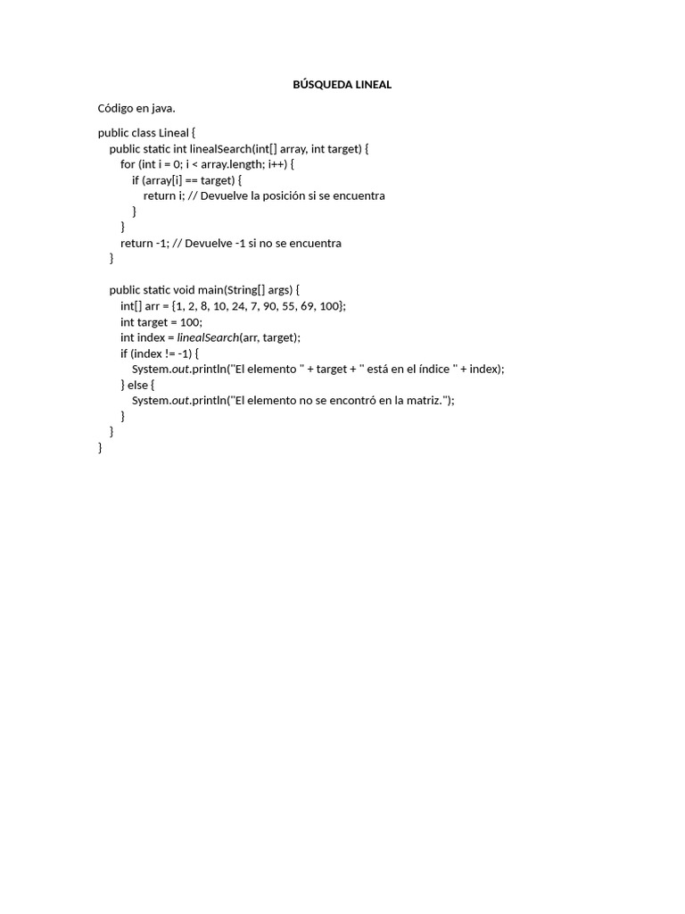 Busqueda Lineal y Binaria | PDF