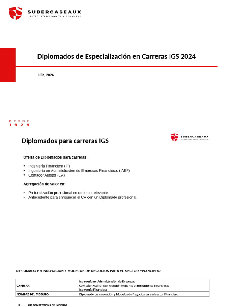 Diplomados Carreras IGS 2024 10.07.2024 | PDF
