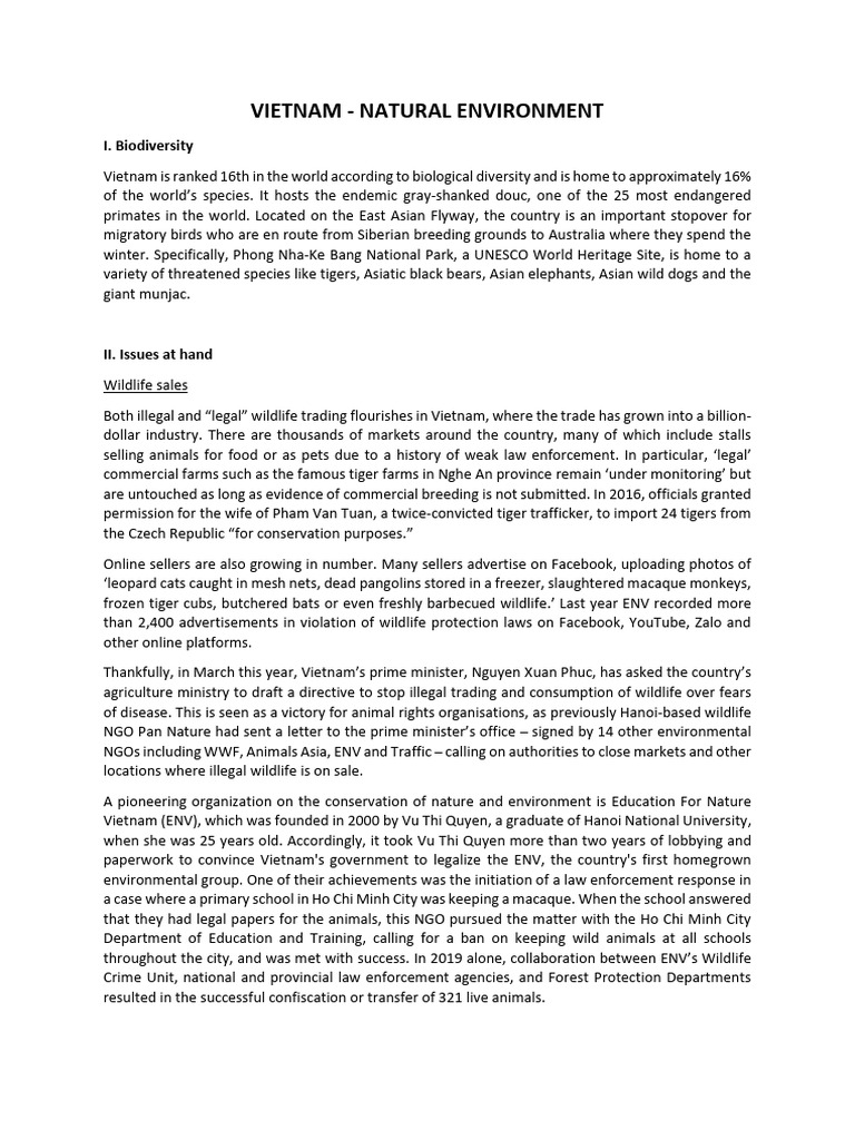 Vietnam - Natural Environment | PDF