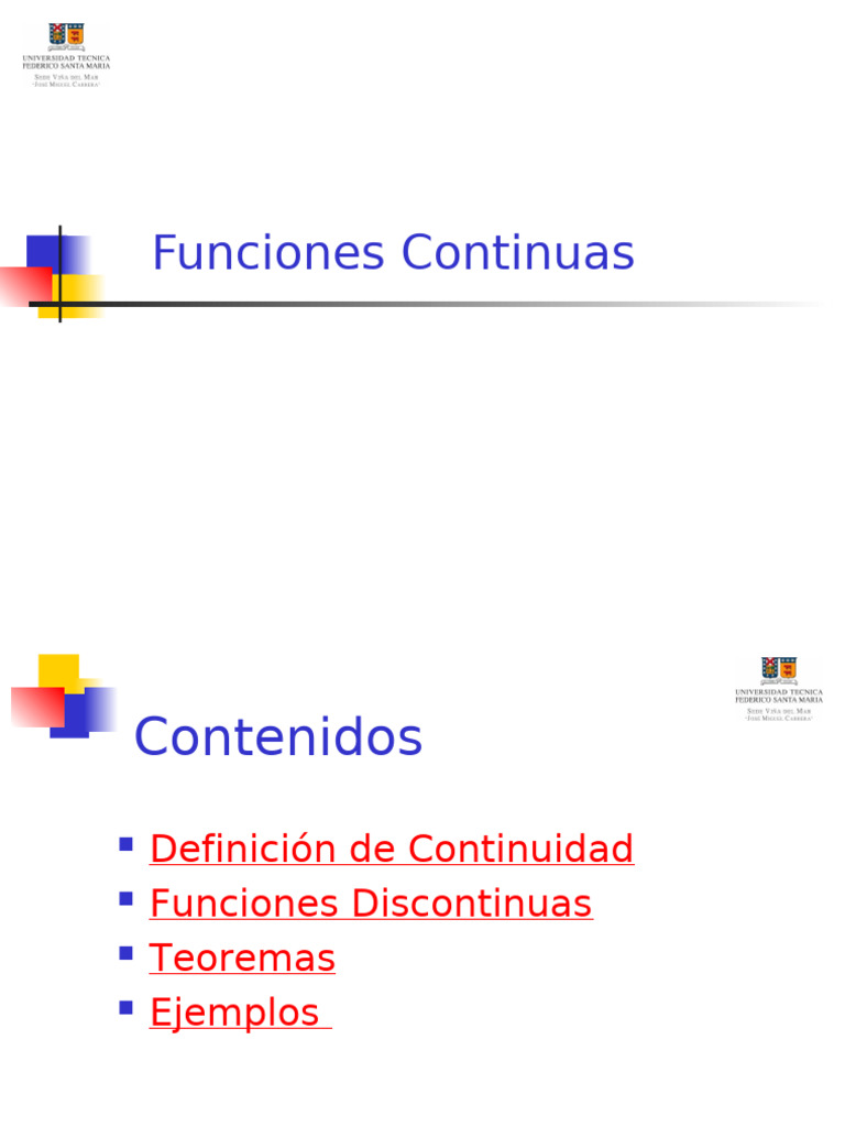 Teoria Funciones Continuas Diapositivas | PDF