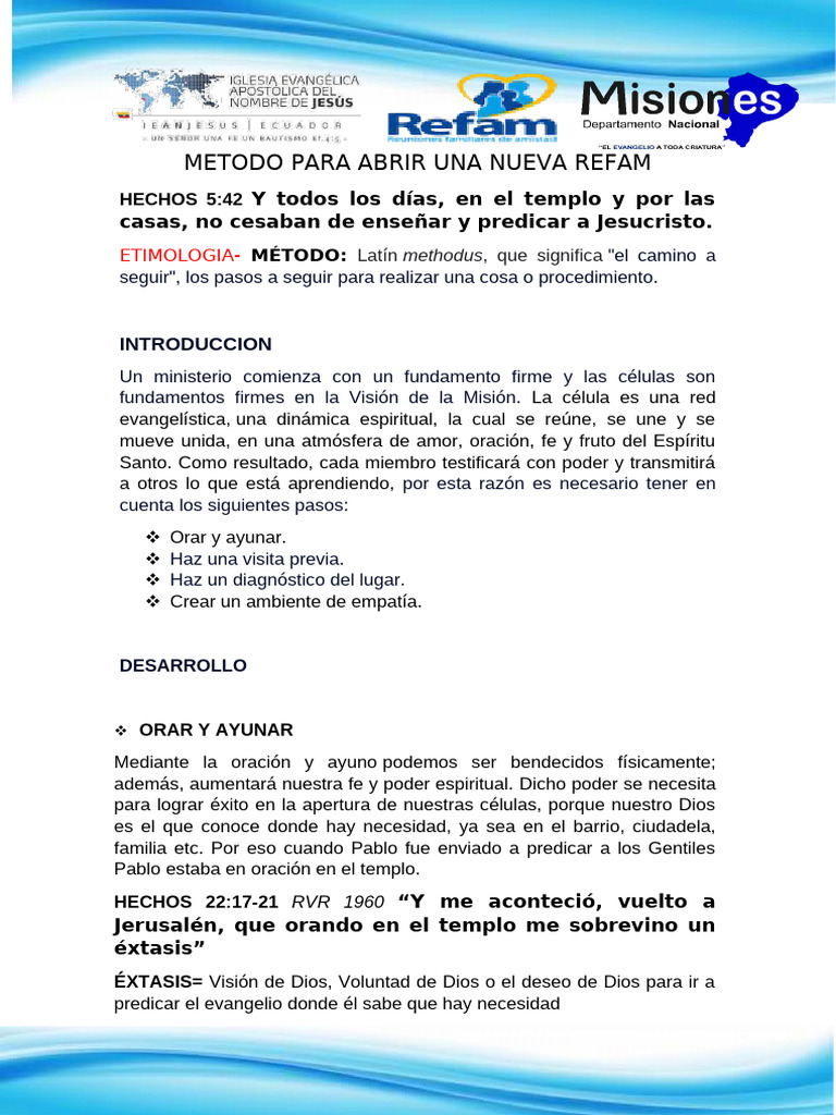 Metodo para Abrir Una Nueva Refam | PDF