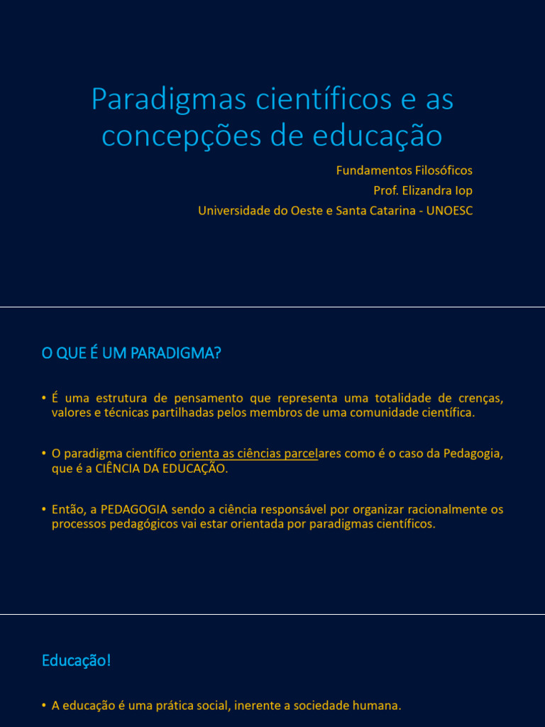 Paradigma Tradicional e Emergente de Educação | PDF