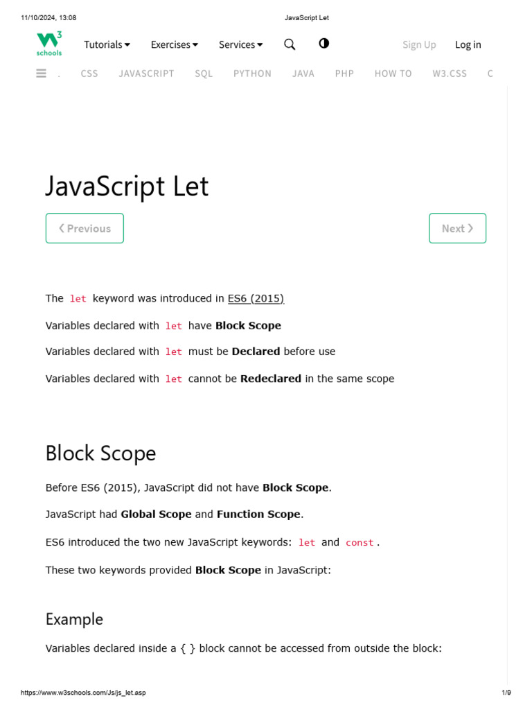 JS Let | PDF