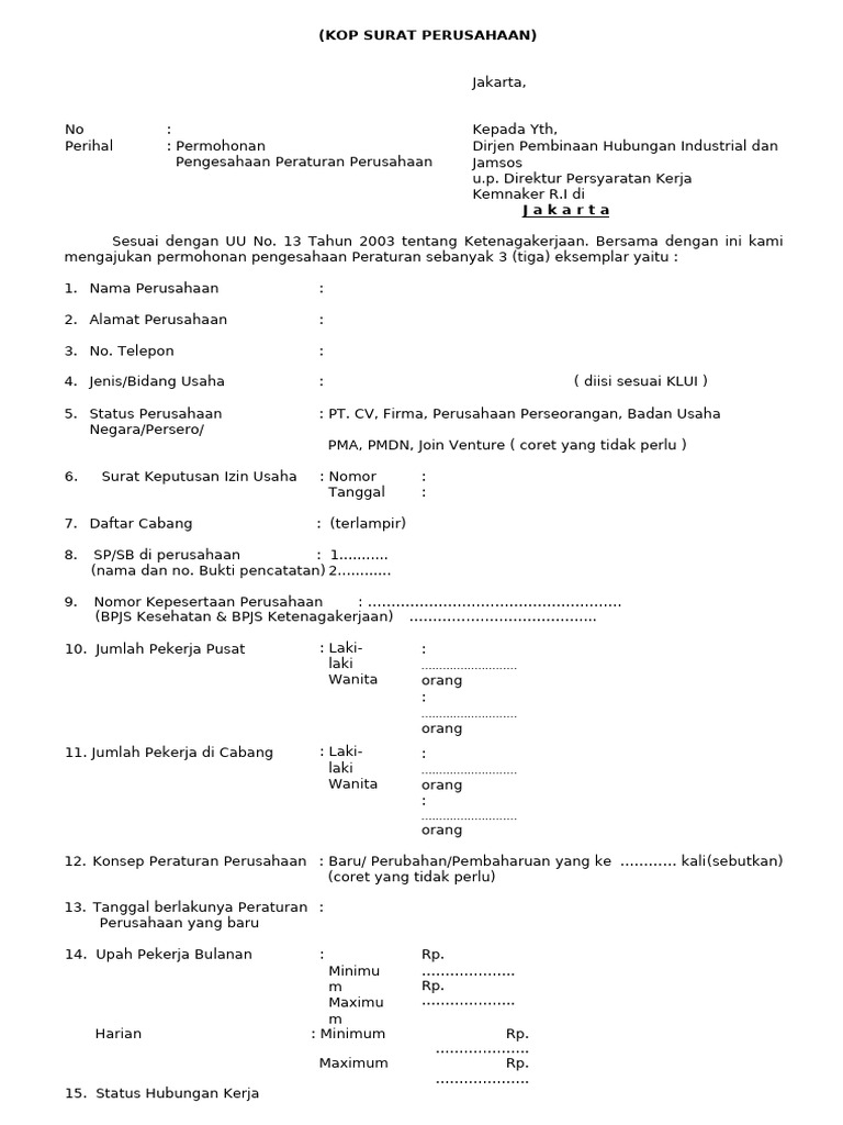 Kop Surat Perusahaan | PDF