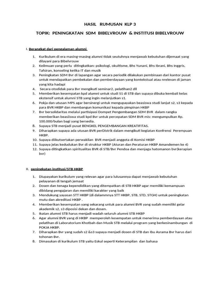 Hasil Rumusan KLP 3 | PDF