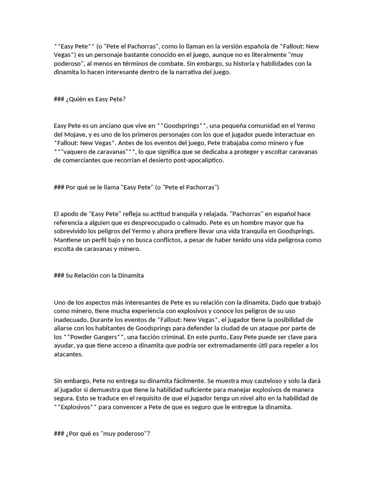 Easy Pete | PDF