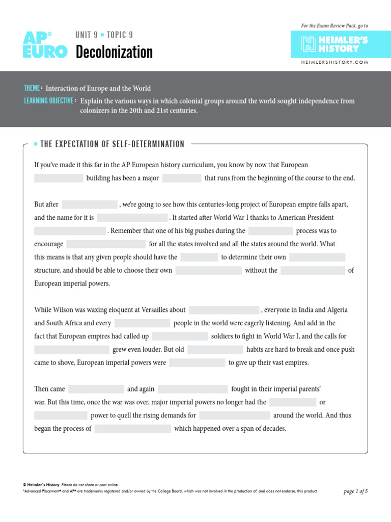 AP Euro Unit 9 Topic 9 Noteguides | PDF