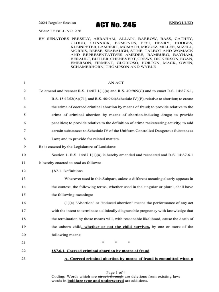 Act 246, Also Known As The Catherine and Josephine Herring Act | PDF ...