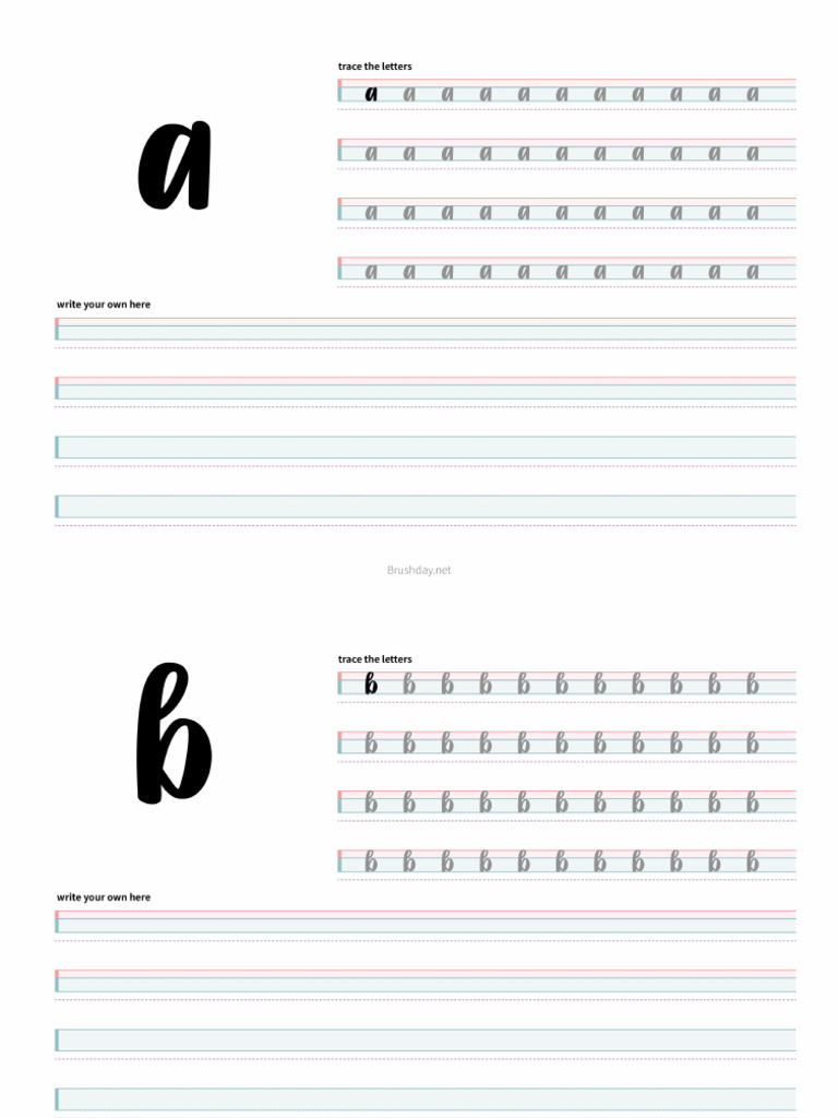 2 Calligraphy Guideline Lowercase | PDF