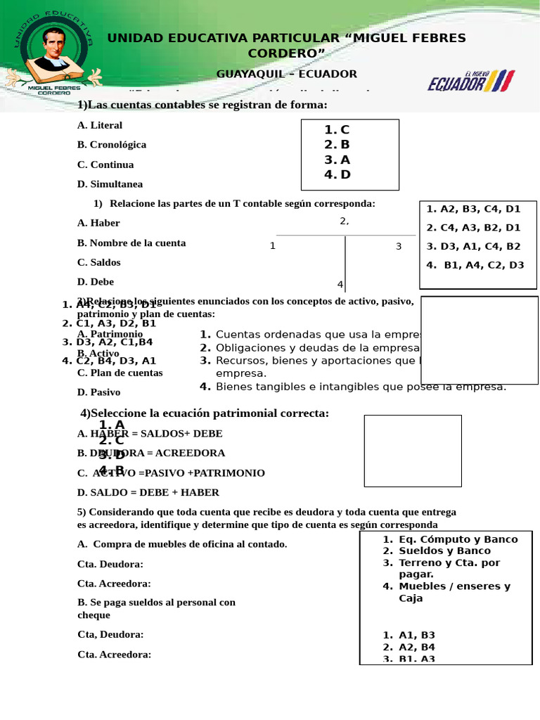 Prueba de Diagnostico de Contabilidad | PDF