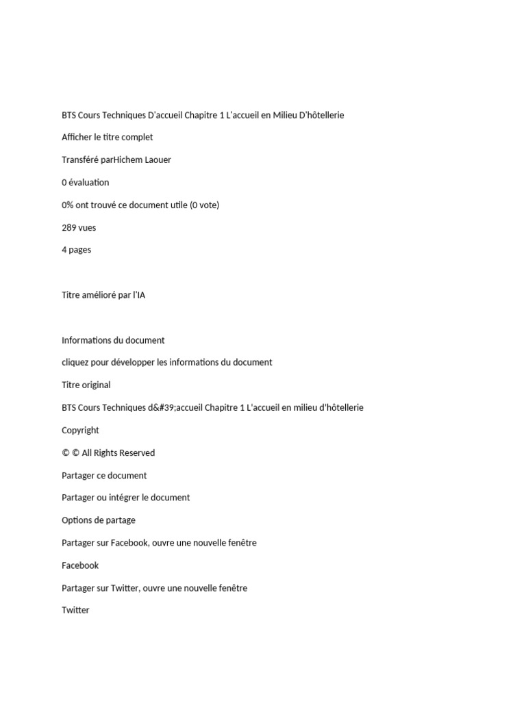 BTS Cours Techn | PDF