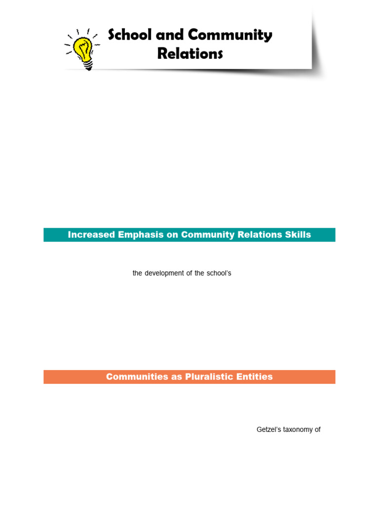 Lesson 5. ProfEd 312 The School and Community Relations | PDF ...