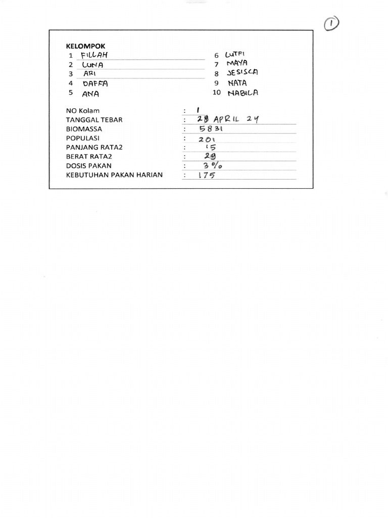 5 Formulir Pencatatan Data | PDF