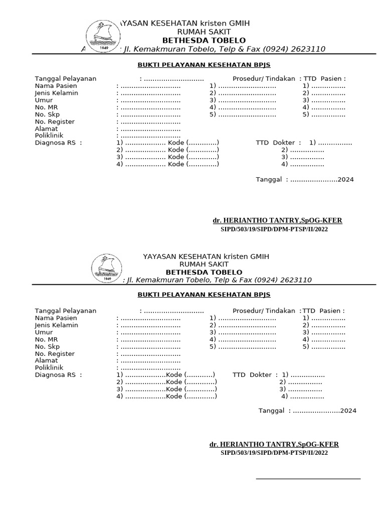 Bukti Pelayanan BPJS | PDF
