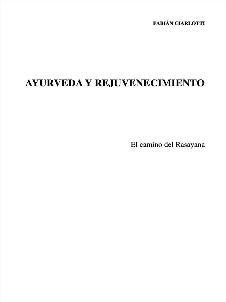 ? Ayurveda y Rejuvenecimiento Fabian C | PDF