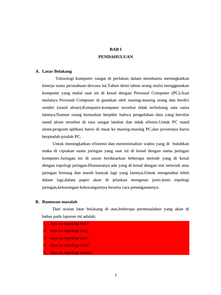 Bab I PKL Mira Xi TKJ | PDF