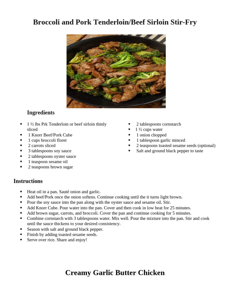 Additional Recipes | PDF