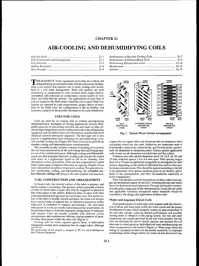 Chapter 21-Air-Cooling and Dehumidifying Coils | PDF