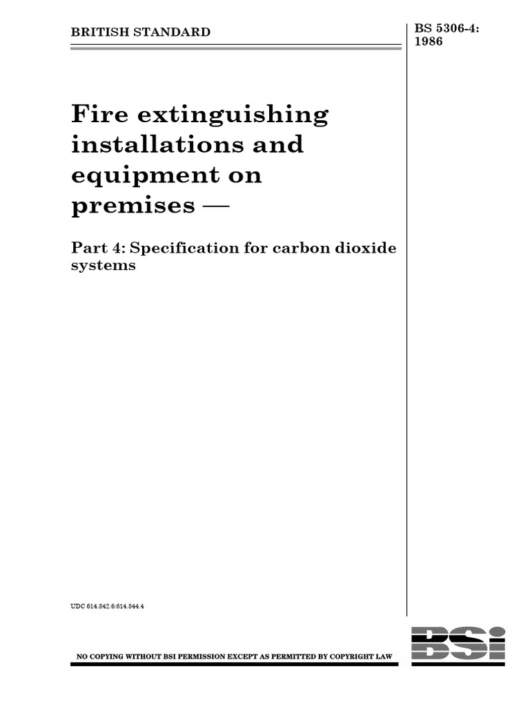 BS 5306-4-1986 Fire Extinguishing Installations and Equipment On ...