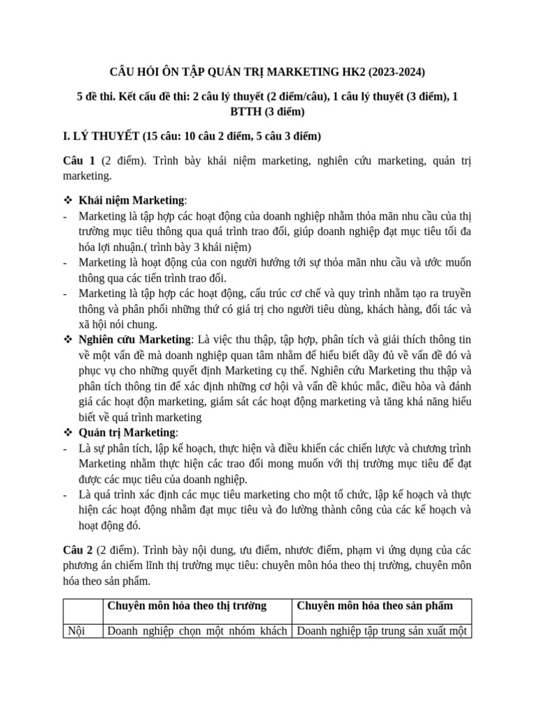 CHÔT QTMar 2024 | PDF