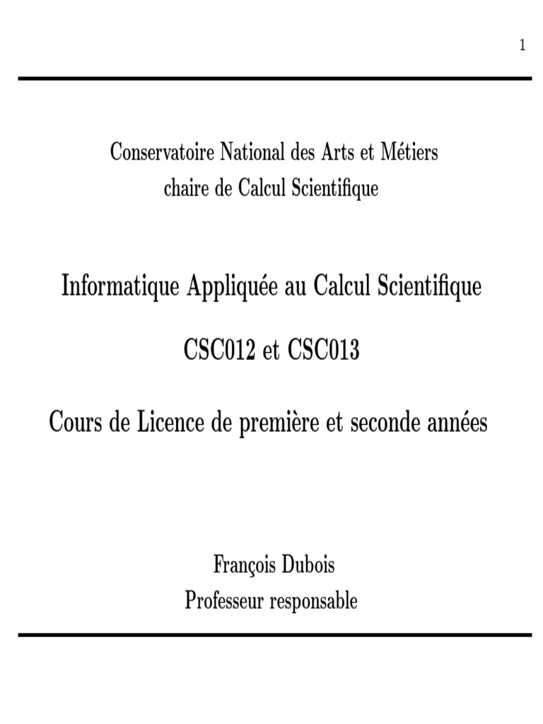 Informatique Appliquée Et Calcul Scientifique | PDF