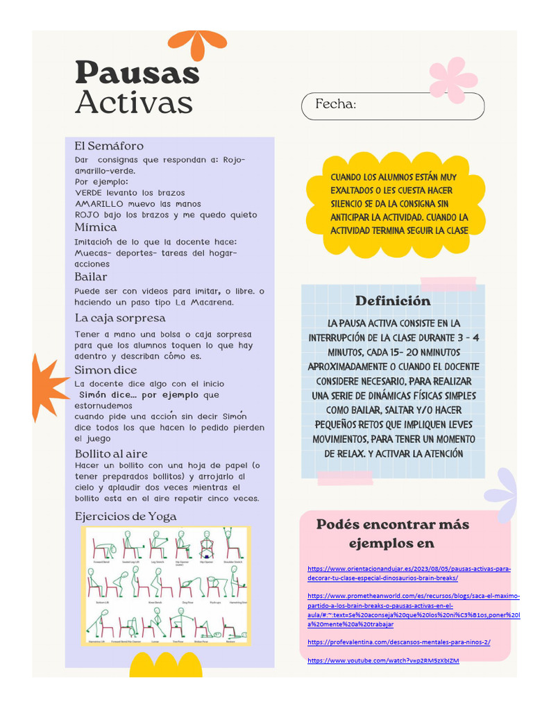 Pausas activas Primaria | PDF