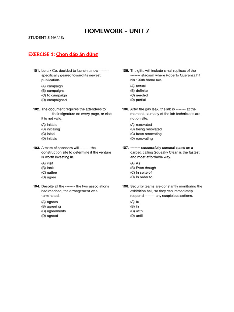 Homework - Unit 7 - RC | PDF