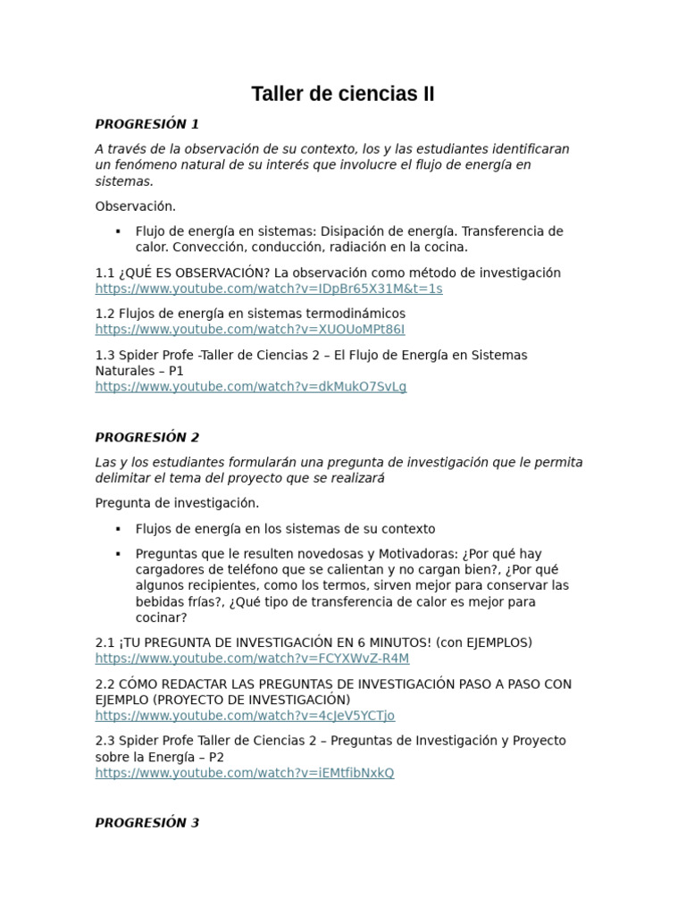 Taller de Ciencias II | PDF