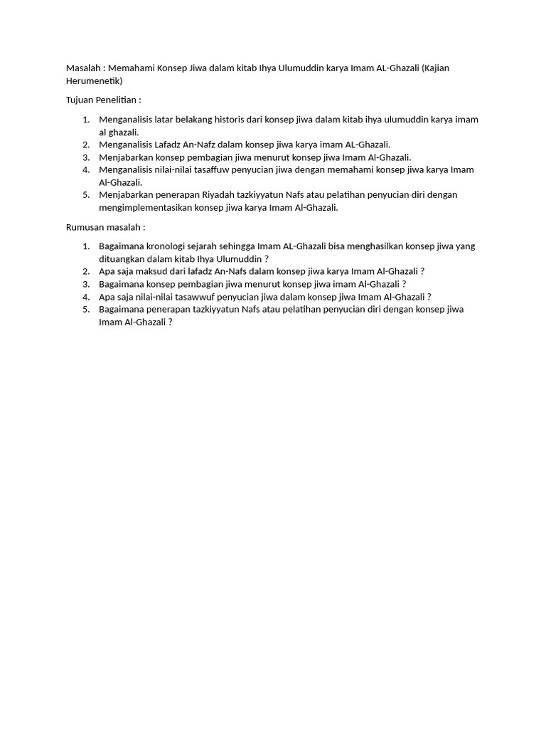 Konsep Jiwa Imam Al-Ghazali - Sulthan Arifin Shaqil | PDF | Filsafat | Pengembangan Diri
