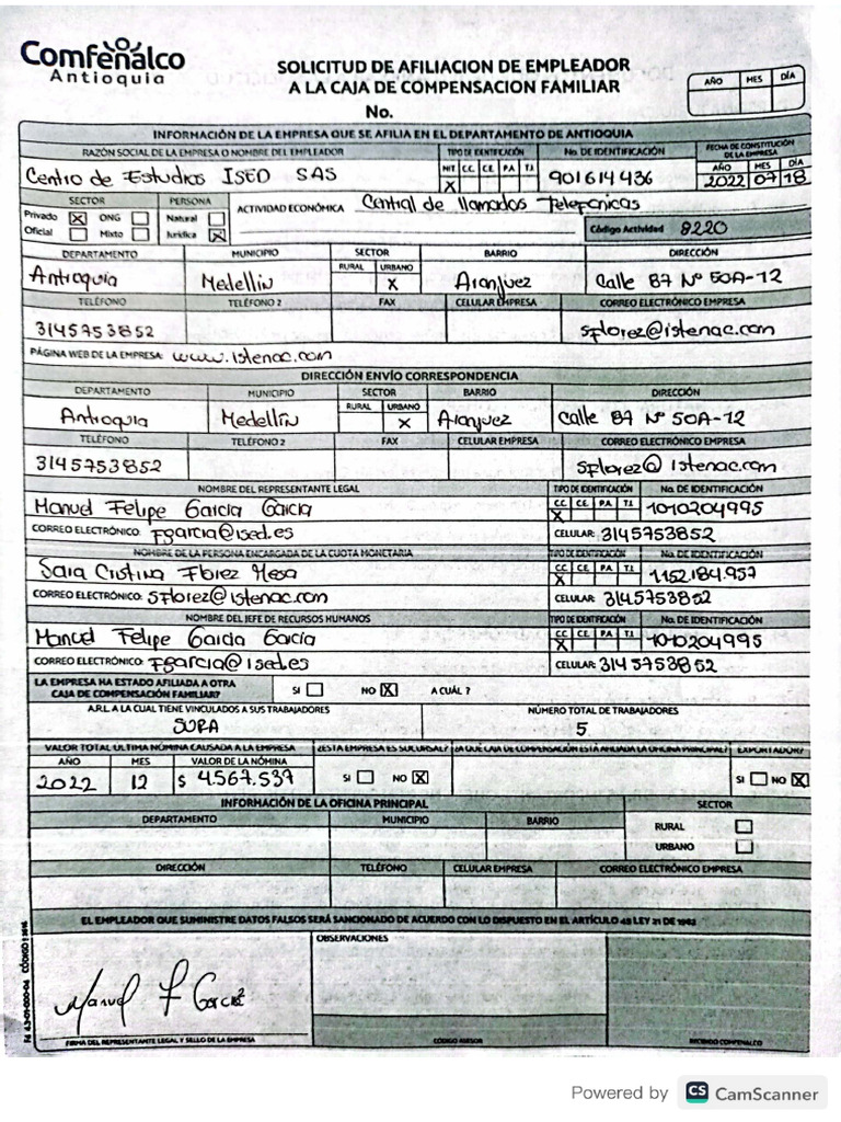 Afiliacion Comfenalco | PDF