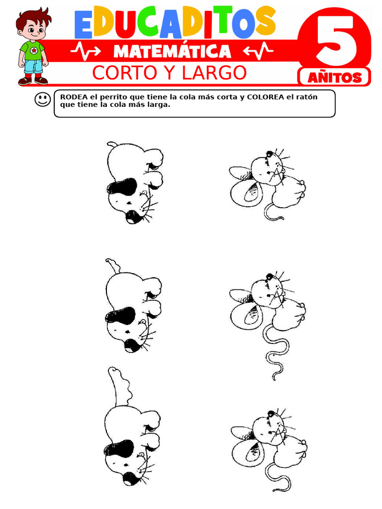 Corto y Largo para Ninos de 5 Anos | PDF