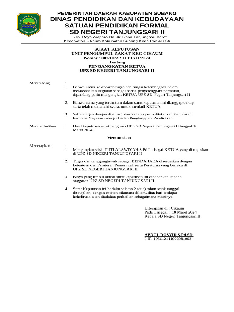 SK Bendahara Upz SDN Tanjungsari Ii | PDF