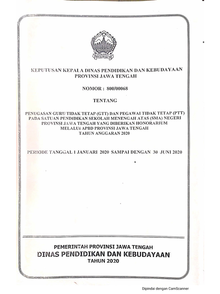 SK Penugasan GTT PTT Sma SMT 1 TH 2020 | PDF