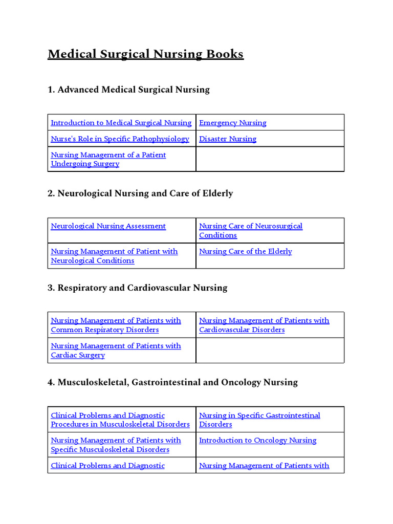 Medical Surgical Nursing Books | PDF