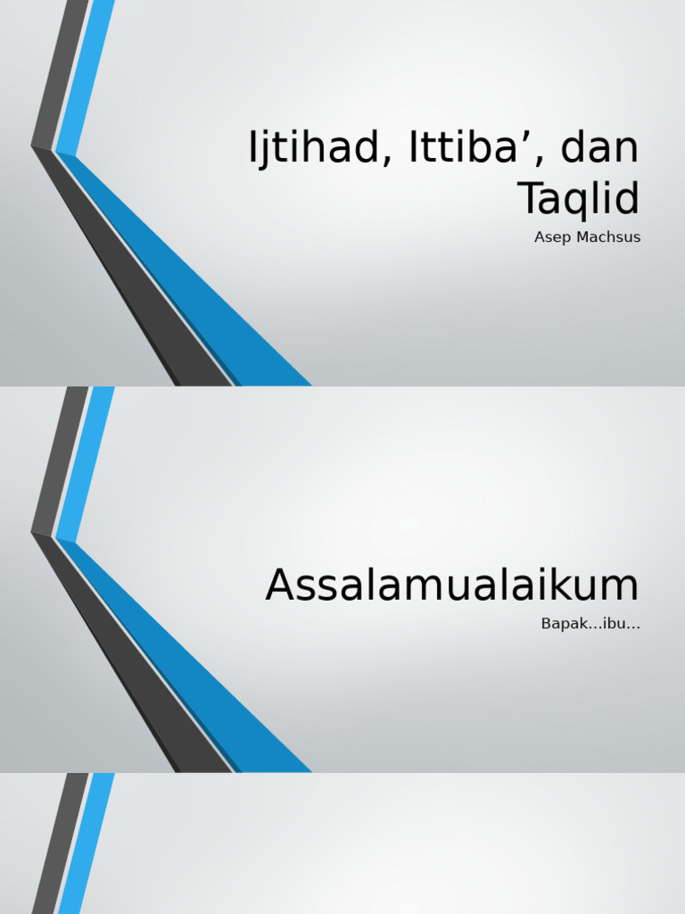 Ijtihad, Ittiba', Dan Taqlid | PDF