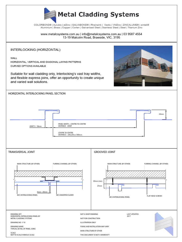 Interlocking Horizontal Metal Cladding Systems | PDF