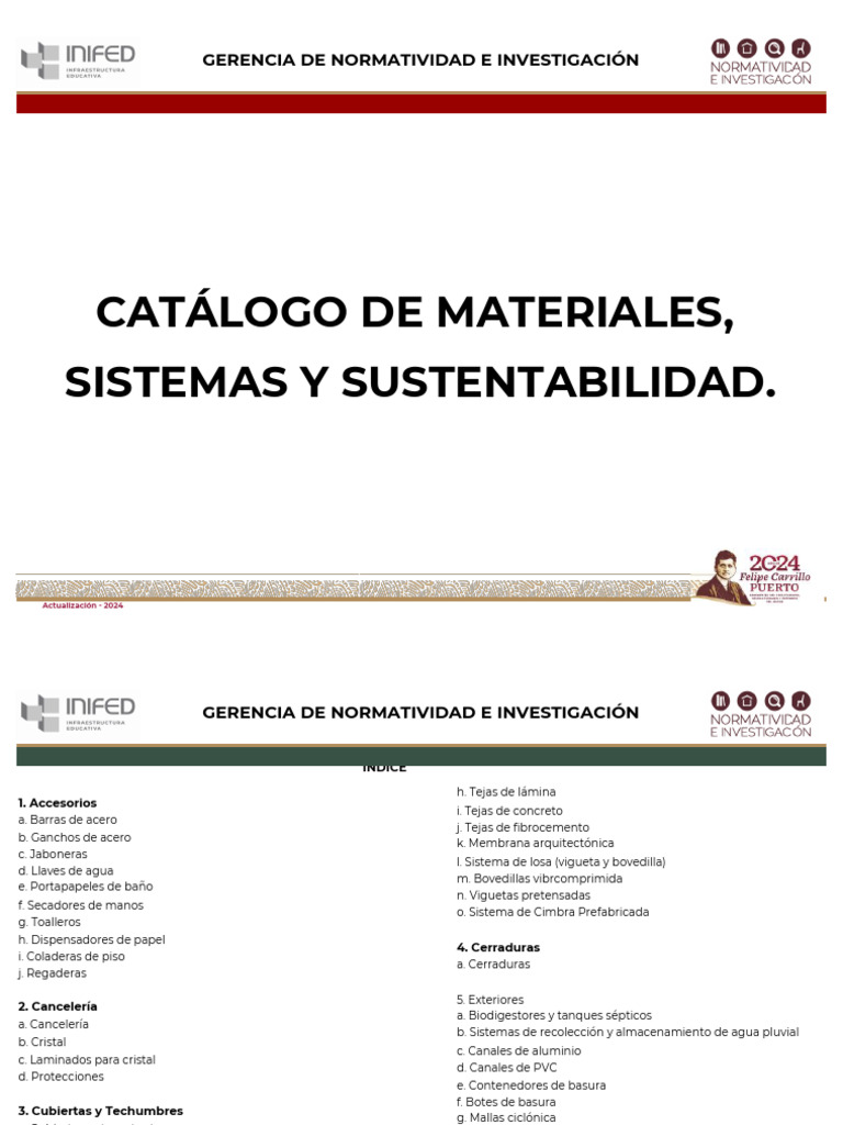 Catalogo de Materiales Inifed | PDF