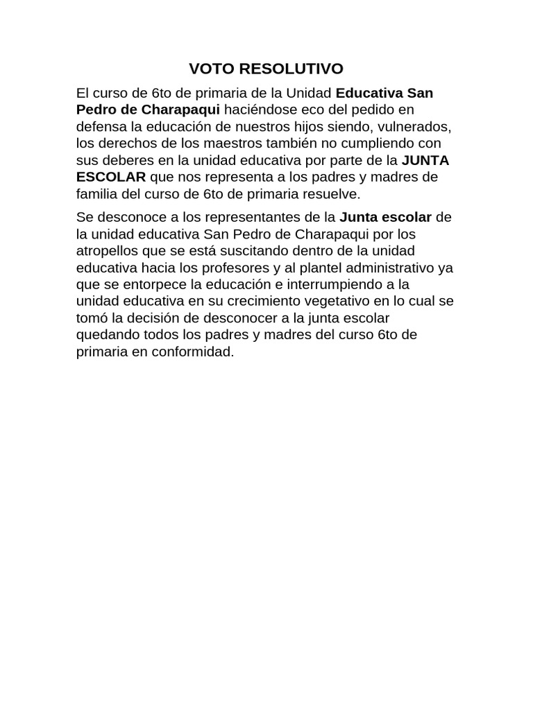 Voto Resolutivo | PDF