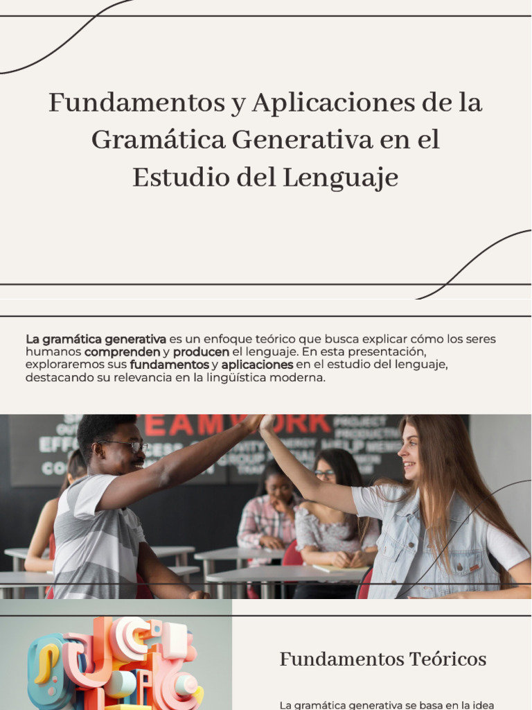 Slidesgo Fundamentos y Aplicaciones de La Gramatica Generativa en El ...