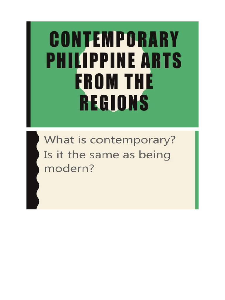 Contemporry Arts in Philippine Region | PDF