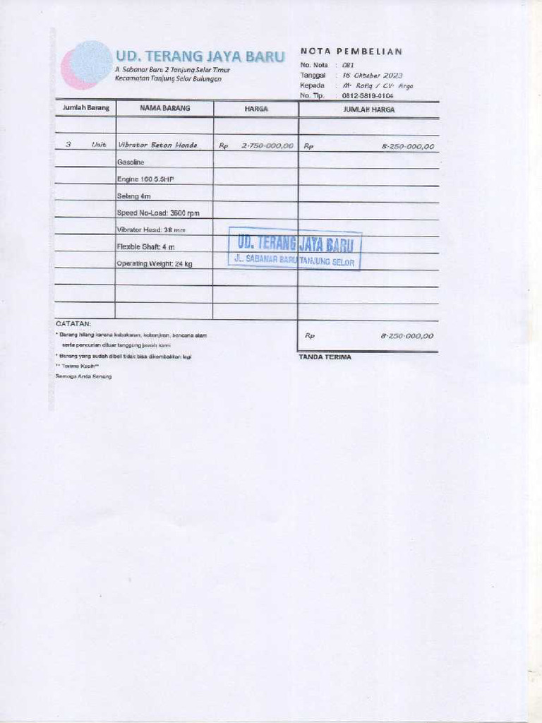 Nota Pembelian | PDF