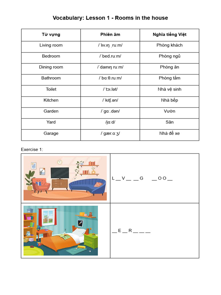 Vocabulary - Lesson 1 | PDF