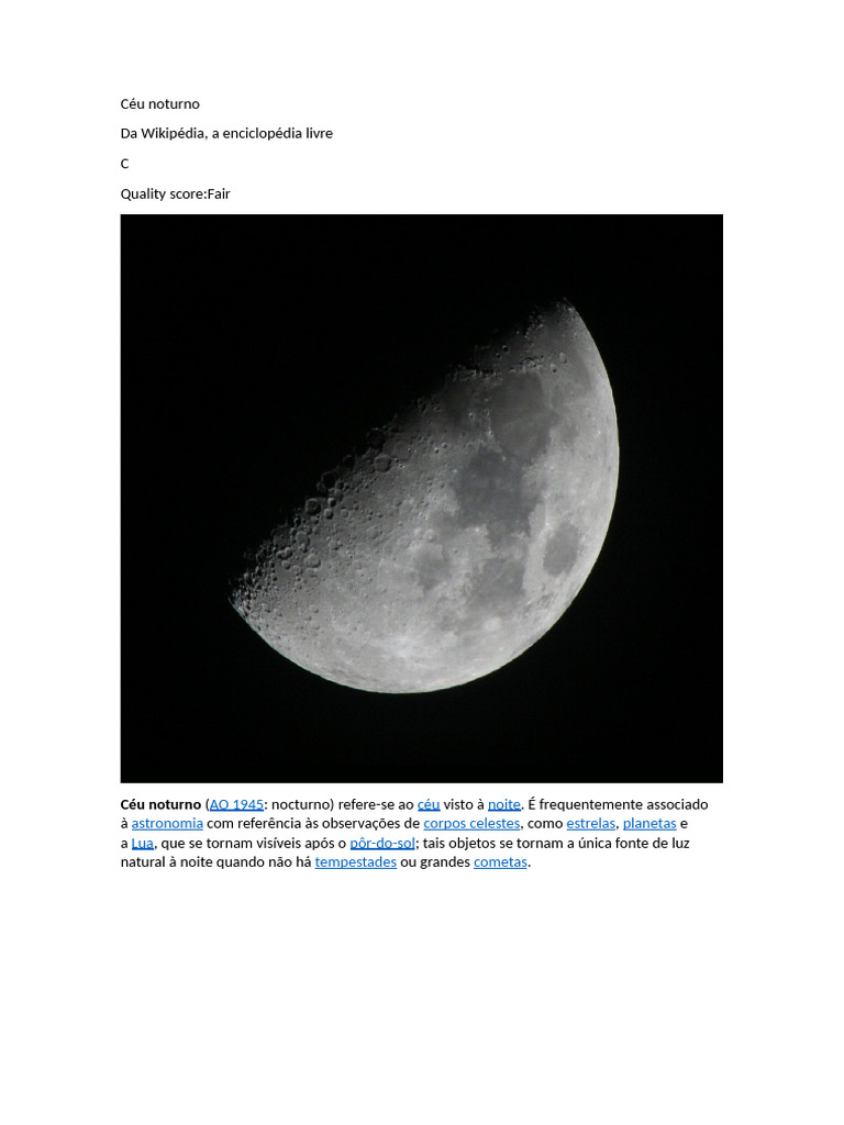 Céu Noturno | PDF